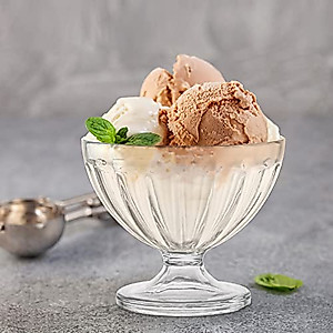 Lawei 12 Pack Acrylic Ice Cream Bowls - 8 Oz Clear Plastic Dessert Cups Footed Ice Cream Bowls for Dessert, Sundae, Ice Cream, Salad, Cocktail, Condiment, Trifle