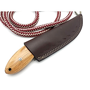 Nooraki REG- 61 Handmade Damascus Hunting knife 8.5 inches Full Tang Stag Head on Blade with Leather Sheath