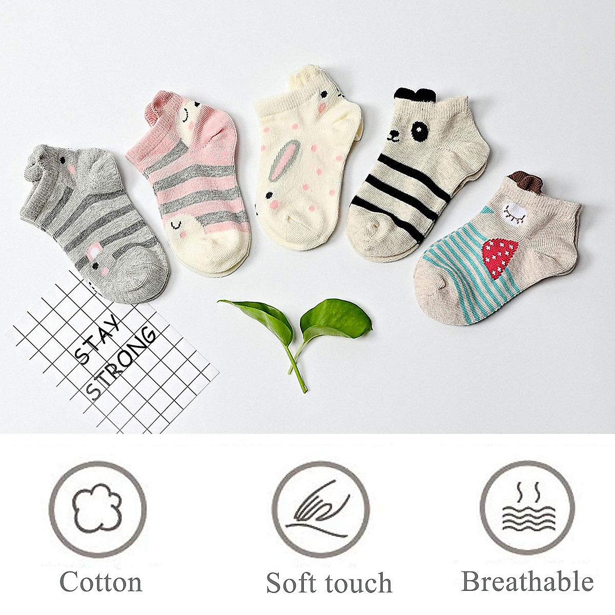Artfasion Kids Cotton Ankle Animal Socks - Cute Cartoon Crew Socks Soft Funny Childs Socks Breathable Toddler Sock for 8-11 Years Girls