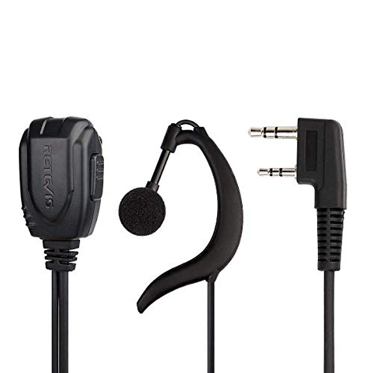 Retevis Soft Earhook Walkie Talkie Earpiece with Mic, Coil Tube, Compatible RT22 RT21 RT68 RT22S H-777S RT15 RB29 Baofeng UV-5R Two Way Radio, G-Type Two Way Radio Earpiece 2 Pin(1 Pack)