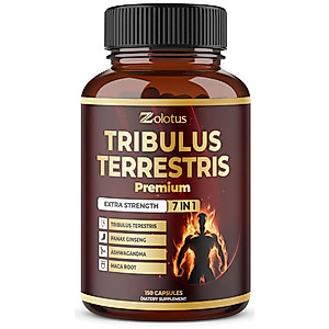 Tribulus Terrestris Supplement for Men & Women, 9050mg Per Capsule, 5-Month Supply with Ashwagandha, Panax Ginseng, Saw Palmetto, Maca, Shilajit