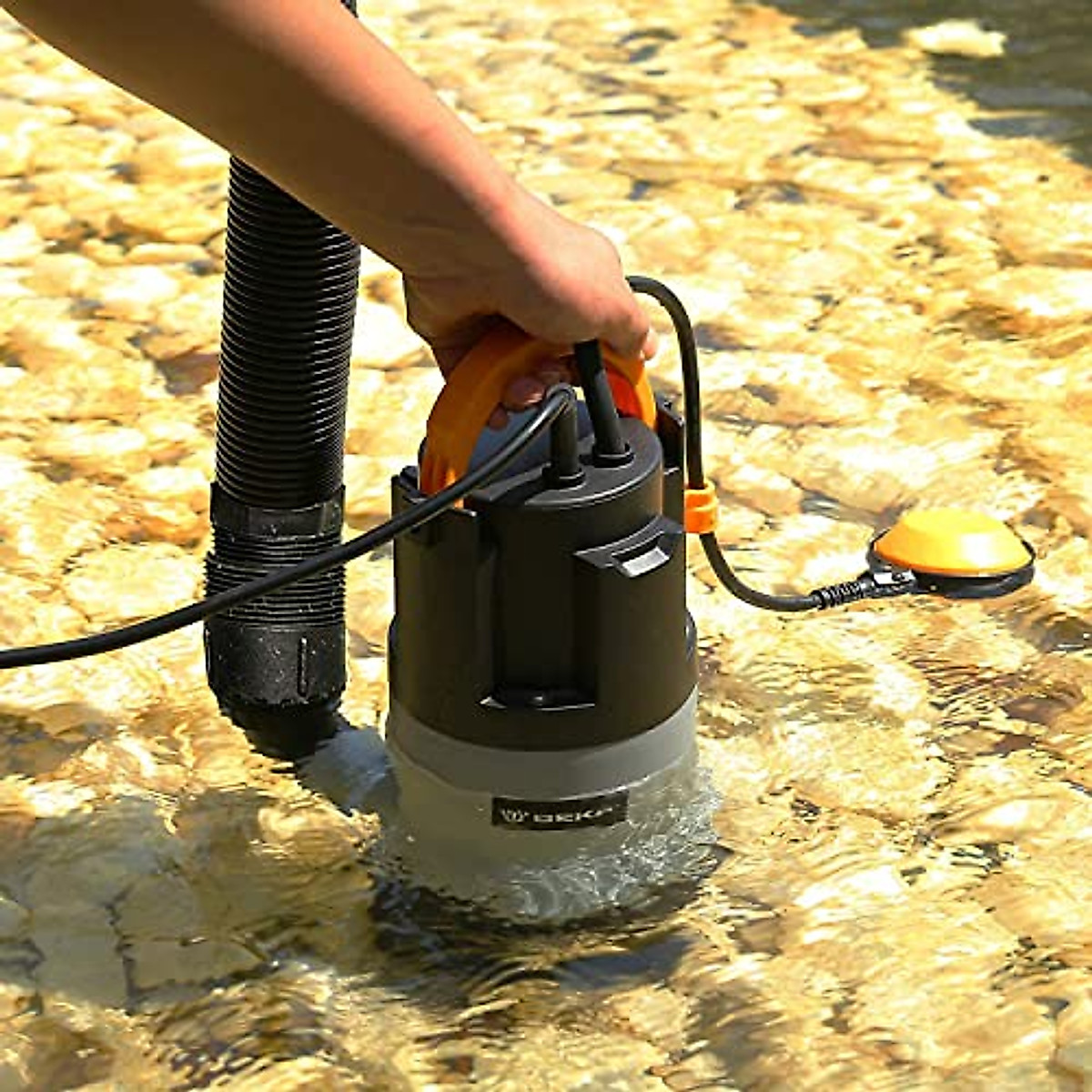 DEKOPRO Sump Pump 1HP 3302GPH 750W Submersible Clean/Dirty Water Pump with 16-Foot Cord for Pool, Pond, Tub, Garden and Irrigation