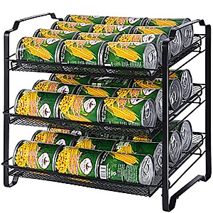 BTideas Can Organizer for Pantry, 3 Tier Stackable Can Rack Organizer, Canned Goods Organizer for Pantry, Holds Upto 36 Cans for Kitchen Cabinet or Pantry