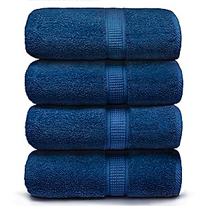 Ariv Towels - Bath Towels Set - Premium Bamboo Cotton Bath Towels - Ultra Absorbent, Soft Feel and Quick Drying 30" X 52" (Denim)
