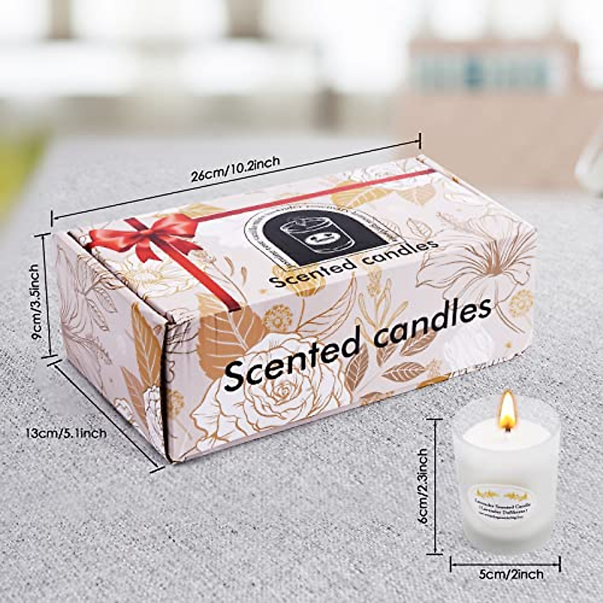 Scented Candles Gift Set with 8 Fragrances Candle Gift Set Candles for Home Scented Scented Candles Aromatherapy in Glass Jar Soy Wax for Mother's Day Gift Gift for Her Gift for Mom