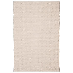 SAFAVIEH Montauk Collection Accent Rug - 2'6" x 4', Ivory & Light Blue, Handmade Cotton, Ideal for High Traffic Areas in Entryway, Living Room, Bedroom (MTK717B)