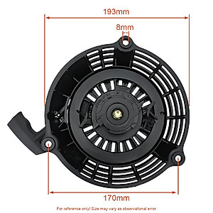 Hipa GCV160 Pull Start Recoil Starter for Honda GCV 160 GCV135 EN2000 Hru19 GC135 GC160 EN2000 Generator Engine Replace 28400-Z0L-V20ZA 28400-Zl8-023ZA GCV160 Recoil Pull Starter Lawn Mower