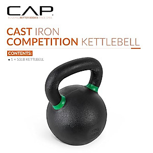 CAP Barbell Cast Iron Competition Kettlebell Weight, 53 Pound, Black/Green
