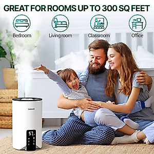 WiFi Control Humidifiers for Bedroom - Dual Mist (Cool & Warm) ! Humidifier 4L Big Capacity Top Fill Water Tank, Quie Humidifier, for Large Rooms Home Living Office Baby - Ultrasonic Humidifier