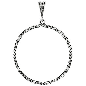 Sterling Silver Mexican Cien Pesos Bezel 39 mm Coins Prong Back Illusion Edge Coin NOT Included