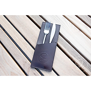 Custom Personalized Leather Cutlery Organizer-Utensil Holder, Utensil Organizer, Silverware Holder, Cutlery Holder, Spoon and Fork Holder, Silverware Sleeves, Flatware Holder, Cutlery Wrappers