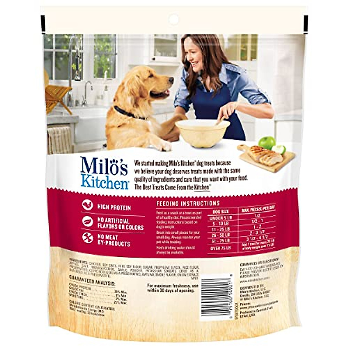 Milo's Kitchen Dog Treats, Chicken & Apple Sausage Slices, 18 Ounce