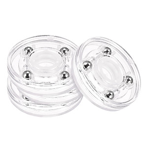 MECCANIXITY 2inch Rotating Swivel Stand with Steel Ball Bearings Lazy Susan Base Turntable for Kitchen Corner Cabinets, Clear Pack of 4