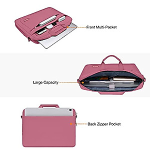 MOSISO Laptop Shoulder Messenger Bag Compatible with MacBook Air 15 inch M2 A2941/Pro 16 inch M3 A2991 M2 A2780 M1 A2485 A2141,15-15.6 inch Notebook with Adjustable Depth at Bottom, Dusty Rose