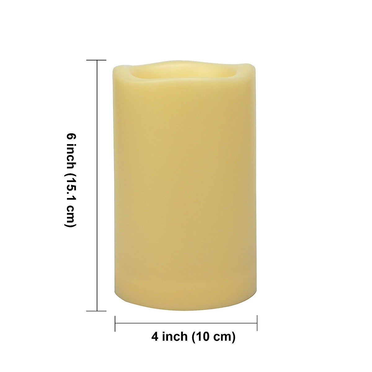 1 Pack Waterproof Outdoor Flameless Candle with Remote Large 4” x 6” Battery Operated Electric LED Pillar Candle for Gift Home Décor Party Wedding Supplies Garden Halloween Christmas Decoration