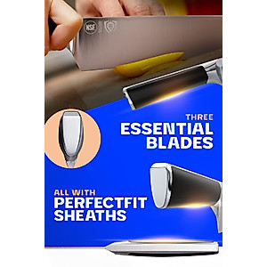 Dalstrong 3 Piece Knife Set - Vanquish Series - Forged High Carbon German Steel - Black POM Handle - Chef Knife, Santoku and Paring - Razor Sharp Kitchen Set - NSF Certified