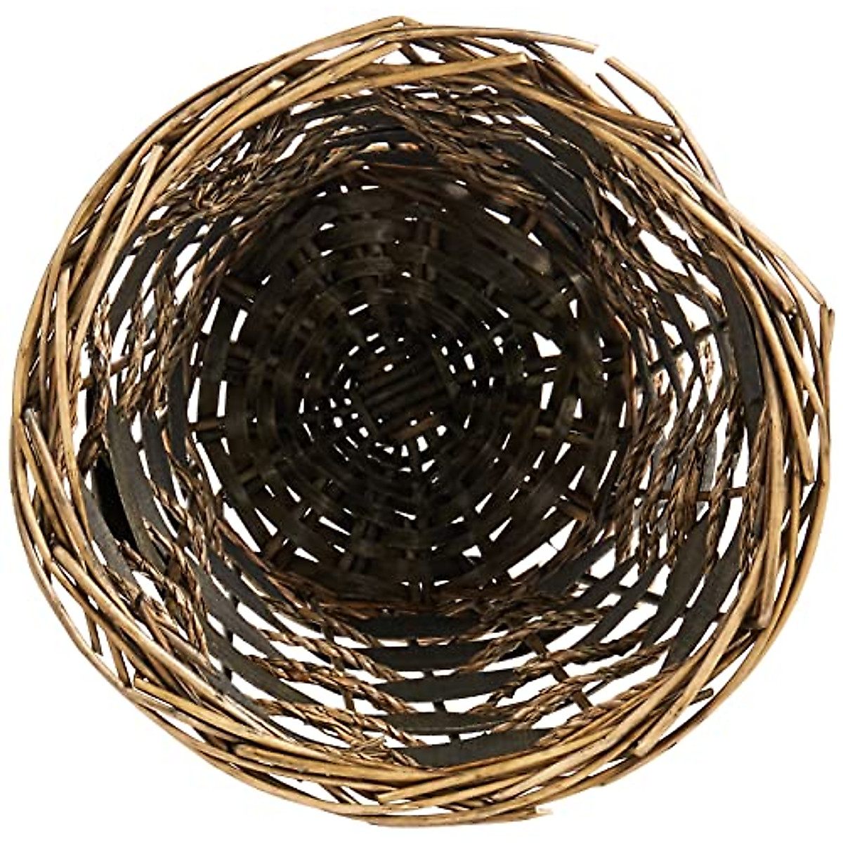 Household Essentials ML-2215 Small Decorative Wicker Waste Basket | Haven Willow and Poplar | Natural Dark Brown