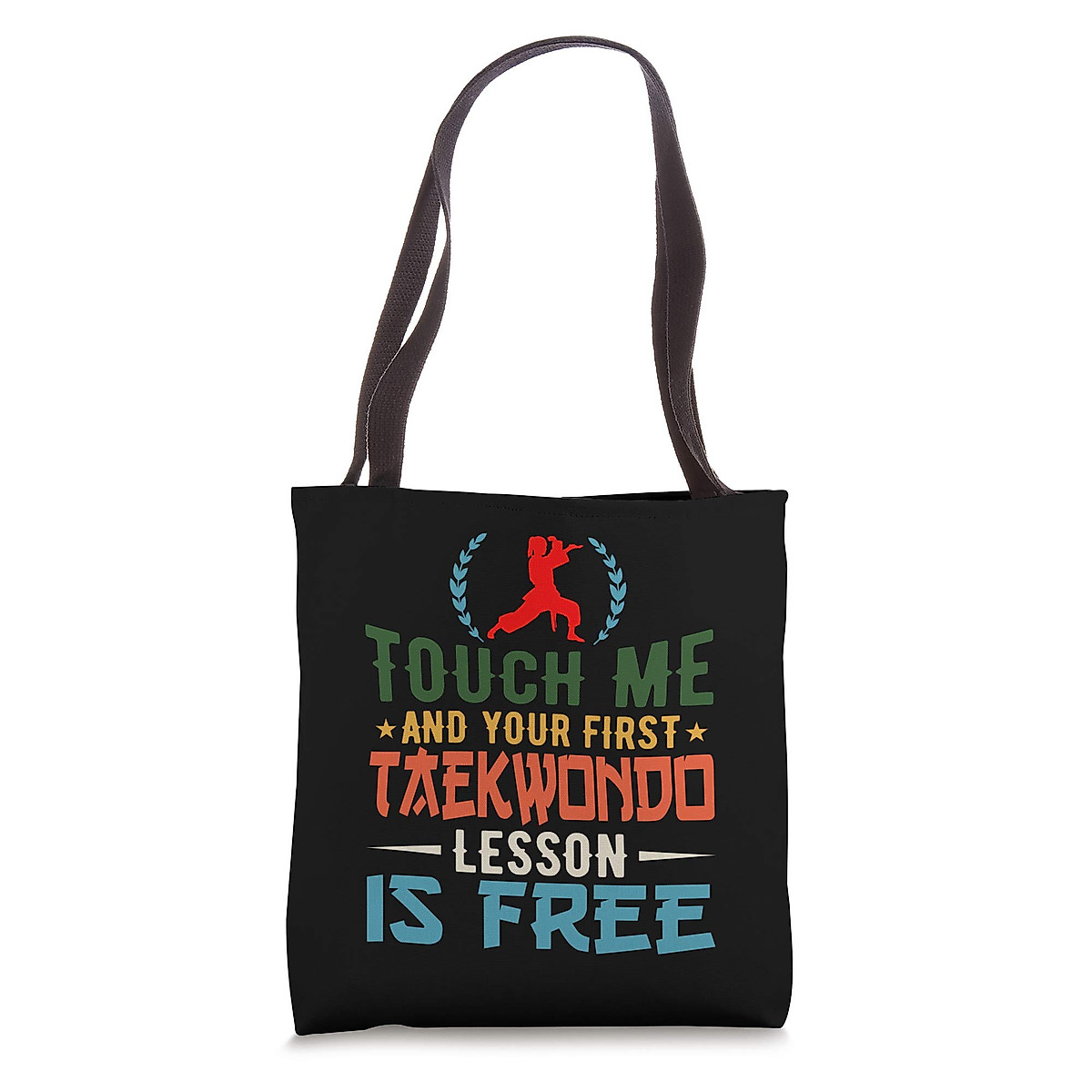 Touch Me And Your First Taekwondo Lesson Free Vintage Girl Tote Bag