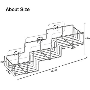 FANHAO Shower Caddy Basket with Hooks for Shampoo Conditioner Bathroom Shelf Storage Organizer Adhesive No Drilling Wall Mounted, Rustproof SUS304 Stainless Steel