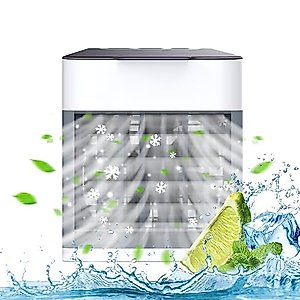 Portable Air Conditioner, Evaporative Air Cooler in 3 Speed, USB Air Personal Conditioner with LED Light for Home Office Bedroom（zQ06）