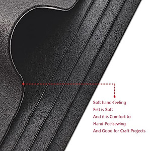 Jtnohx Self Adhesive Felt Sheets, 12 Pieces Black Sticky Felt, 8"x12" Soft Felt Sheets with Adhesive Backing for Sewing DIY Crafts (Black)