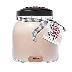 A Cheerful Giver — Cashmere - 34oz Papa Scented Candle Jar with Lid - Keepers of the Light - 155 Hours of Burn Time, Gift Candle, Brown