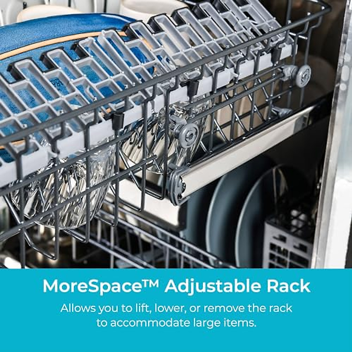 Kenmore 24" Built-In Stainless Steel Tub Dishwasher with EasyFlex 3rd Rack, SmartWash, UltraWash Plus, TurboDry, and Adjustable Rack, Energy Star Certified, Fingerprint Resistant Stainless Steel