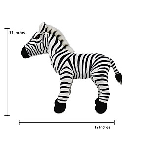 Ice King Bear Wild Animal Stuffed Animals Zoo Family Plush Toy (Zebra 11 Inches)