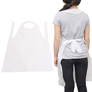 Vankcp 100pcs Disposable Aprons, 24'' x 42'' Plastic Waterproof Apron for Adults Kids Painting Party, Cooking, Housework, Picnic
