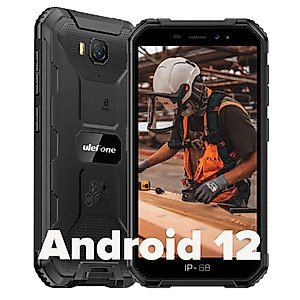 Ulefone Armor X6 Pro Unlocked Rugged Phone - Android 12 OS, Quad-Core Processor 8GB RAM & 32GB ROM, 13MP Main Camera, 4000mAh Battery, 5.0-inch Screen, Dual SIM 4G Rugged Smartphone (Black)