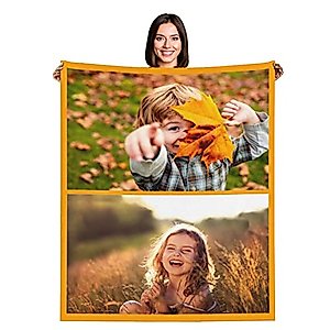 Personalized Throw Blankets for Mom Dad Kids Adults Customized Blankets with Photos Text Flannel Soft Blanket Custom Birthday Fathers Mothers Valentines Anniversary Day Fun Gifts
