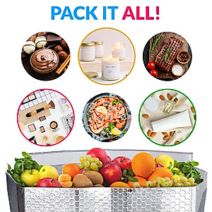 ABC PACK & SUPPLY 5 Pack Silver Foil Insulated Box Liners 10 x 10 x 10 inches. Shipping Boxes for Frozen Food, Odorless Insulated Containers. Leakproof Cold Shipping Boxes for Frozen Fish, Meat