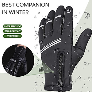 Hikenture Winter Cycling Gloves for Men and Women - Thermal Full Finger Bike Gloves(Black S)
