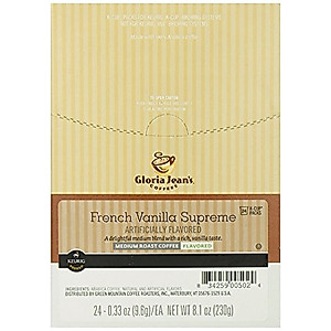 Gloria Jean's Coffees, French Vanilla Supreme K-Cup Portion Pack for Keurig Brewers 24-Count