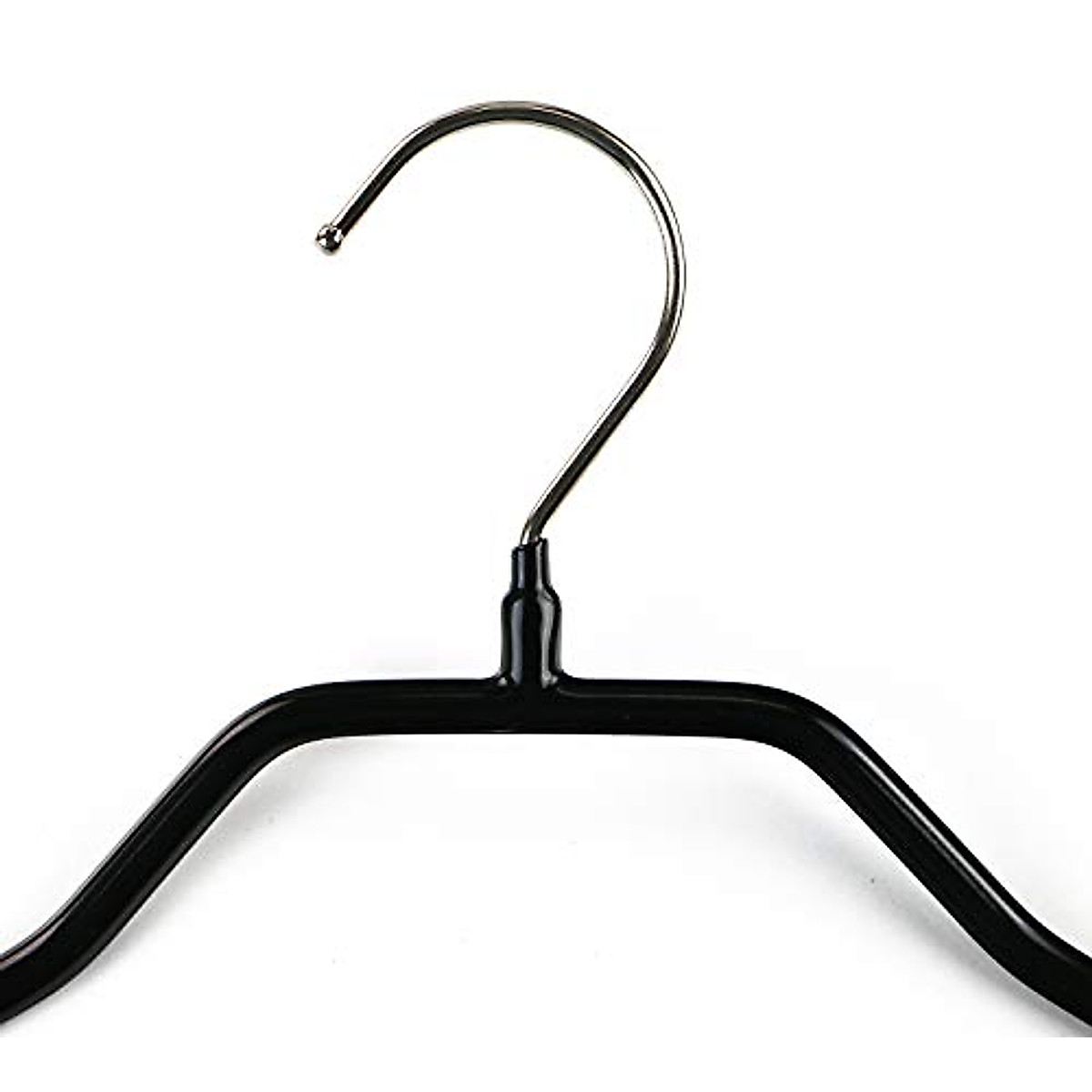 Mawa by Reston Lloyd BodyForm Series Non-Slip Space Saving Clothes Hanger with 2 Clips for Pants or Skirts, Style 42/LK, Set of 5, Black