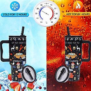 wonshia 40oz Friends TV Tumbler with Lid and Straw Stainless Steel Coffee Cup Funny TV Show Gifts,Vaccum Insulated Double Wall Coffee Mug for Best Friends Brithday Anniversary Christmas Gifts