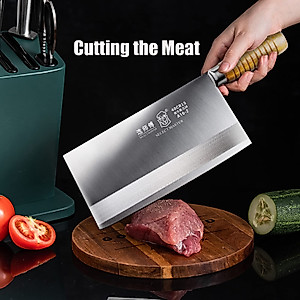 SELECT MASTER Chinese Chef Knife, Big Vegetable Cleaver, Chinese Cleaver Knife and High Carbon Steel with Non-slip Ergonomic Handle for Home and Restaurant