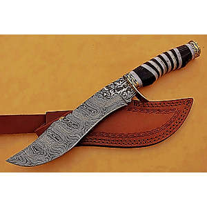 Smart & Sharp Custom Handmade Damascus Steel Hunting Knife/Bowie Knife SS-17367 (black)