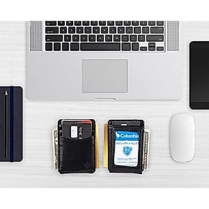 Columbia Men's Leather Front Pocket Wallet Card Holder for Travel