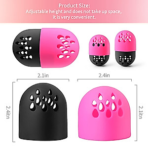 keilend Makeup Sponge Holder, Beauty Sponge Container with Cover,Reusable Protective Carrying Container,Sponge Dustproof Case for Travel, Home(Pink-Black)