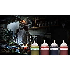 Waterproof Squeeze Bottle Kitchen Labels Writable 24-Pack Kitchen Bandits Regular Multicolor