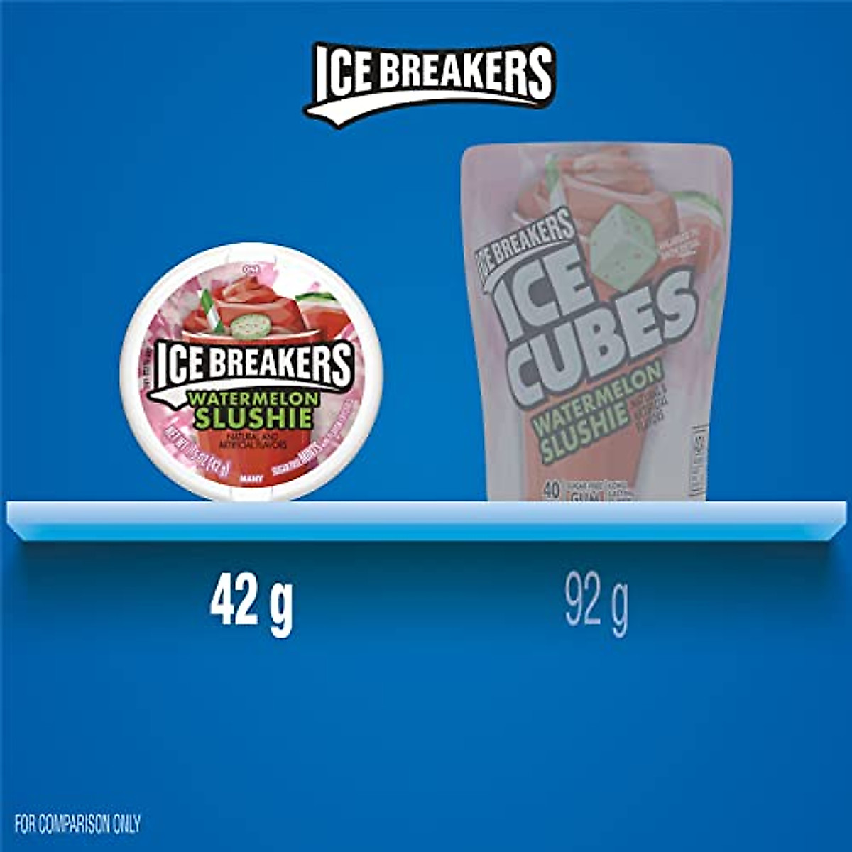 ICE BREAKERS Watermelon Slushie Flavored, Fruit Flavored Candy Sugar Free Breath Mints Tins, 1.5 oz (8 Count)