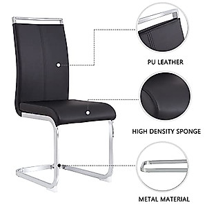 Dining Room Table Set for 6,Modern 71 Inch Rectangular Dining Table For 6-8 Persons,With 6 Black Faux Leather Upholstered High-Back Dining Chairs For Dining Room / Kitchen (Table + 6 Black Chair)