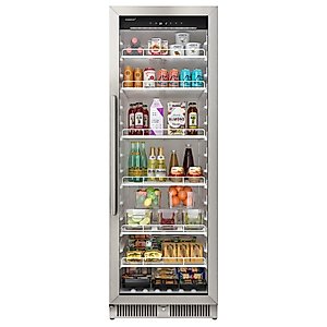 EdgeStar VBM131 24 Inch Wide 13.7 Cu. Ft. Commercial Beverage Merchandiser With Temperature Alarm and Reversible Door - Stainless Steel