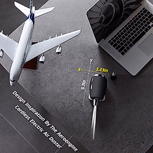 Cordless Air Duster 2.0 - Compressed Air No Heat Air Replaces Canned Air 80000RPM 55MPH - Electric Duster for Cleaning Gaps, Computer, Keyboard, Replaces Compressed Air Can