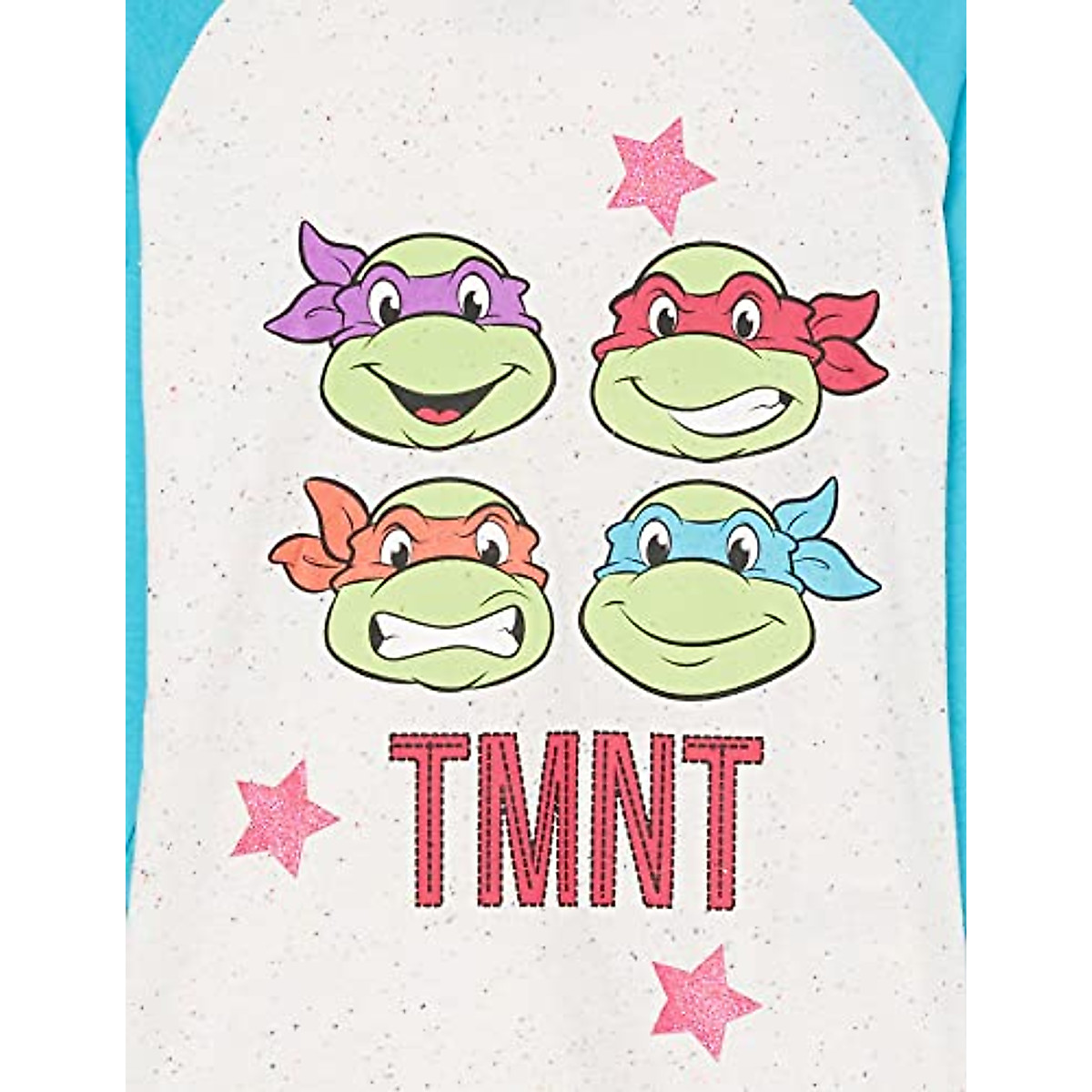 Teenage Mutant Ninja Turtles Girls Long Sleeve Raglan T-Shirt Cream/Blue