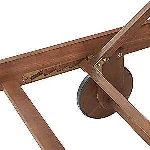 2-Pack Caspian Adjustable Eucalyptus Wood Outdoor Lounge Chairs with Weather-Resistant Durability (Furniture 73" W x 24"D x 12 1/2"H 5 Reclining Positions)