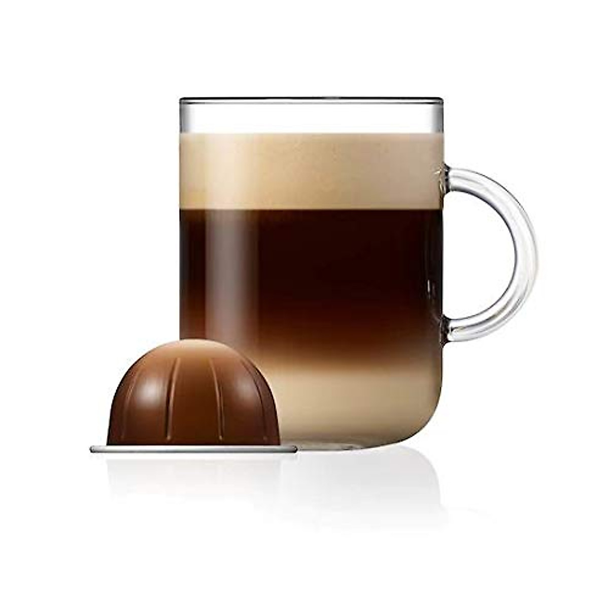 Nespresso VertuoLine Crafted for Milk Bianco Forte Coffee, Plus 1 Piece Of Dark Chocolate Salted Caramel, For Your First Cup Of Coffee