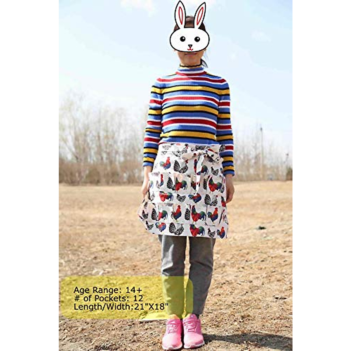 Eggs Collecting Gathering Holding Apron for Chicken Hense Duck Goose Eggs Housewife Farmhouse Kitchen Home Workwear (Adult-Unisex)