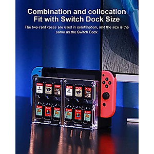 Hagibis Game Card Case for Nintendo Switch, 6 Cartridge Slots Holder Protective Shockproof Display Cabinet, Transparent Acrylic Game Storage Box for Switch NS NX (6 Slots)
